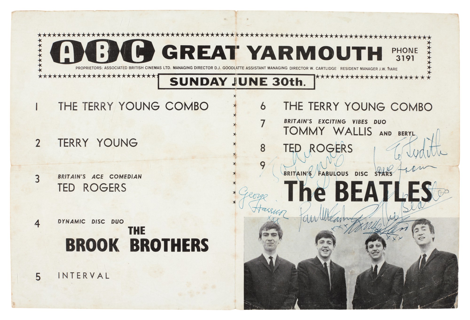 The Beatles concert at ABC Cinema in Great Yarmouth on Jun 30, 1963