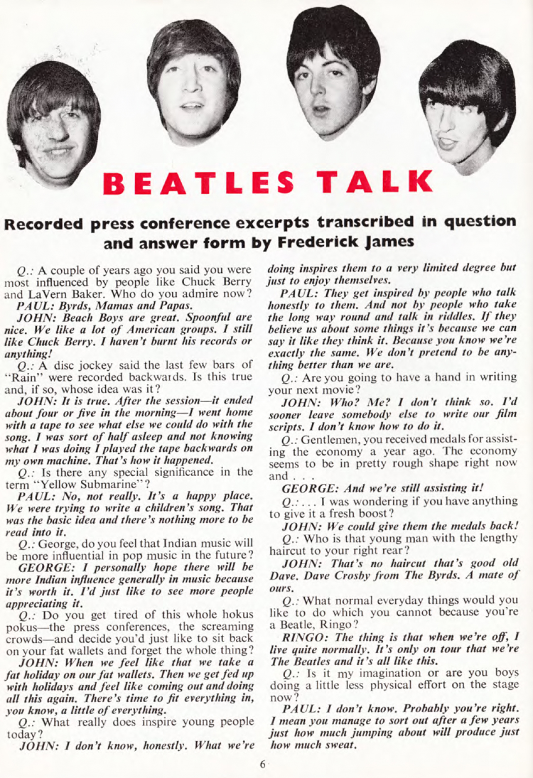 Press Interview With The Beatles December 1966 For The Beatles