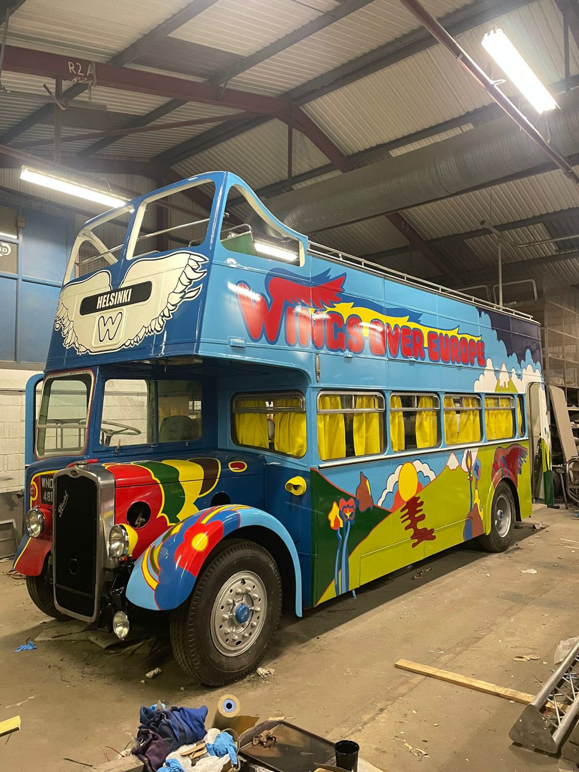 The restoration is the 1972 Wings tour bus is completed • The Paul ...