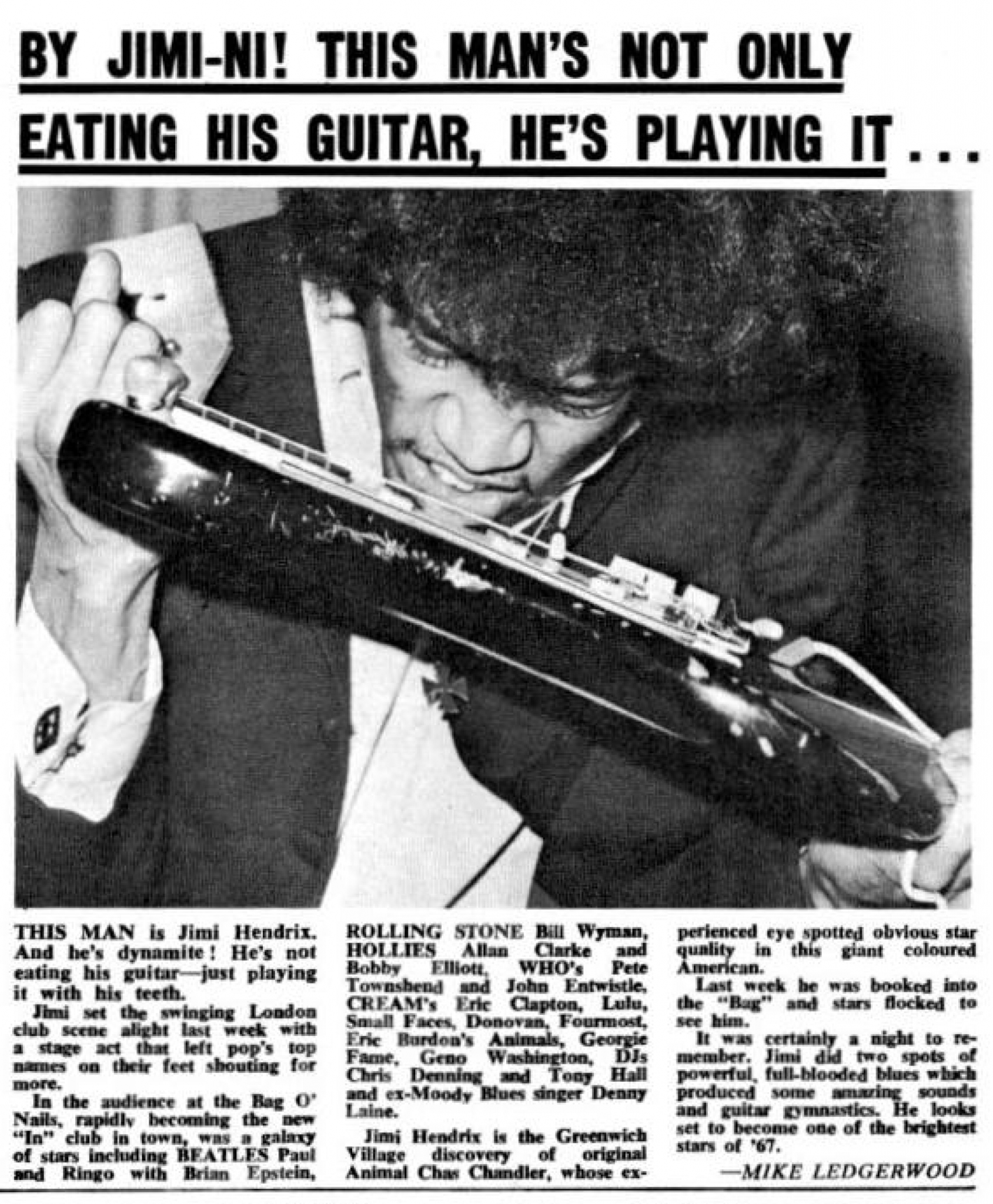 Paul McCartney watches trumpeter David Mason on TV and Jimi Hendrix ...